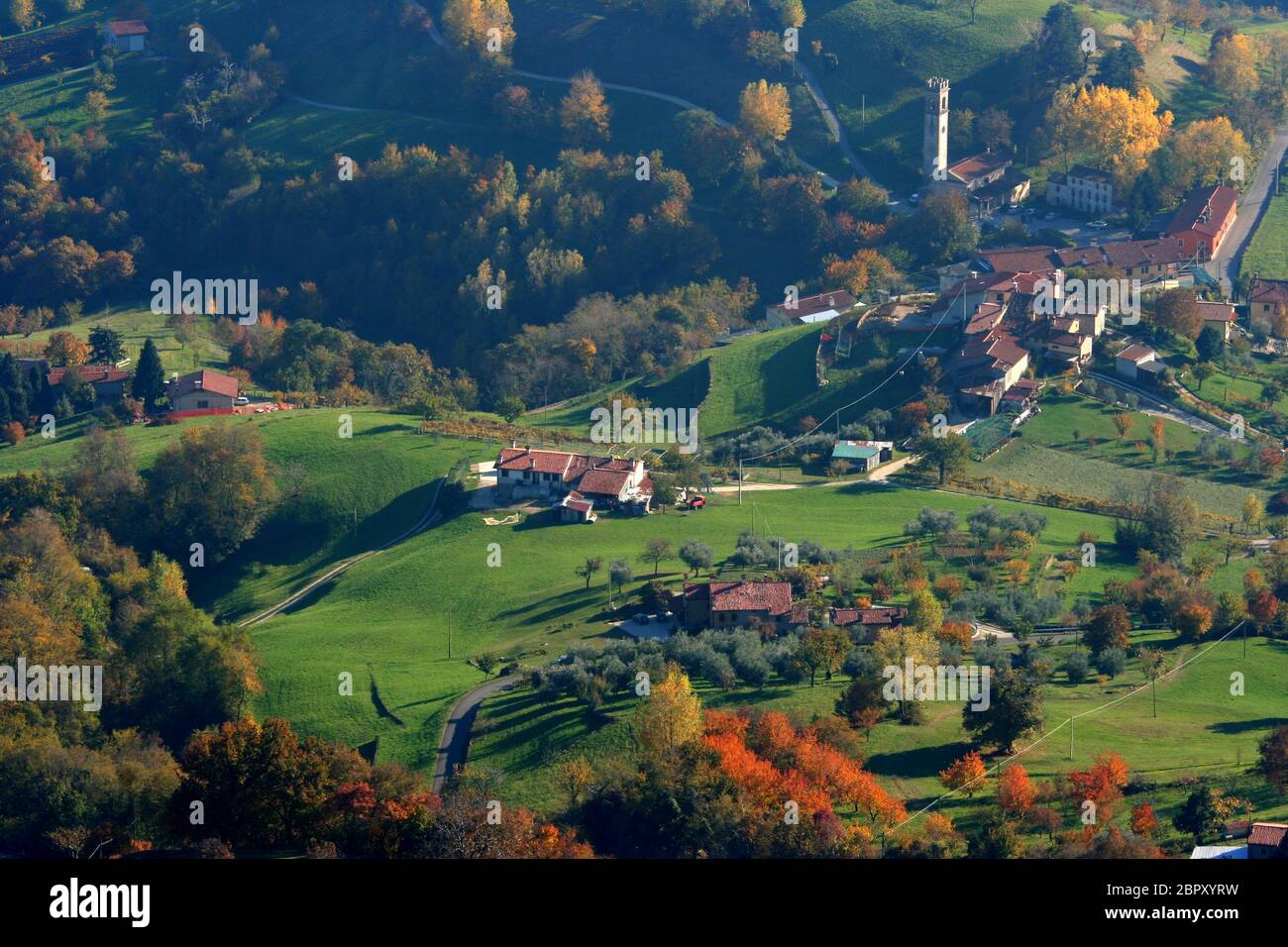horizontal italian landcape in the fall season Stock Photo - Alamy
