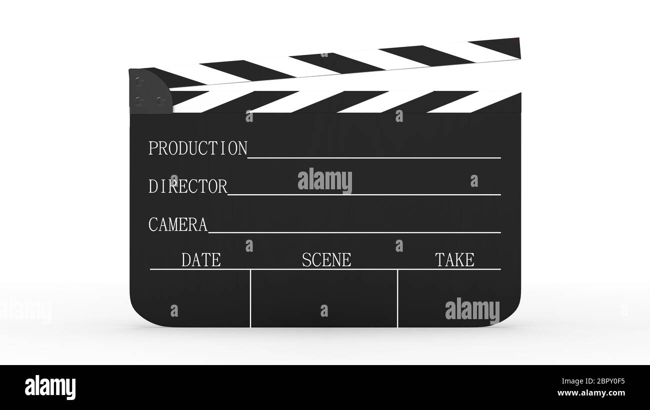 The 3d rendering of Clapper board icon in flat style Stock Photo - Alamy