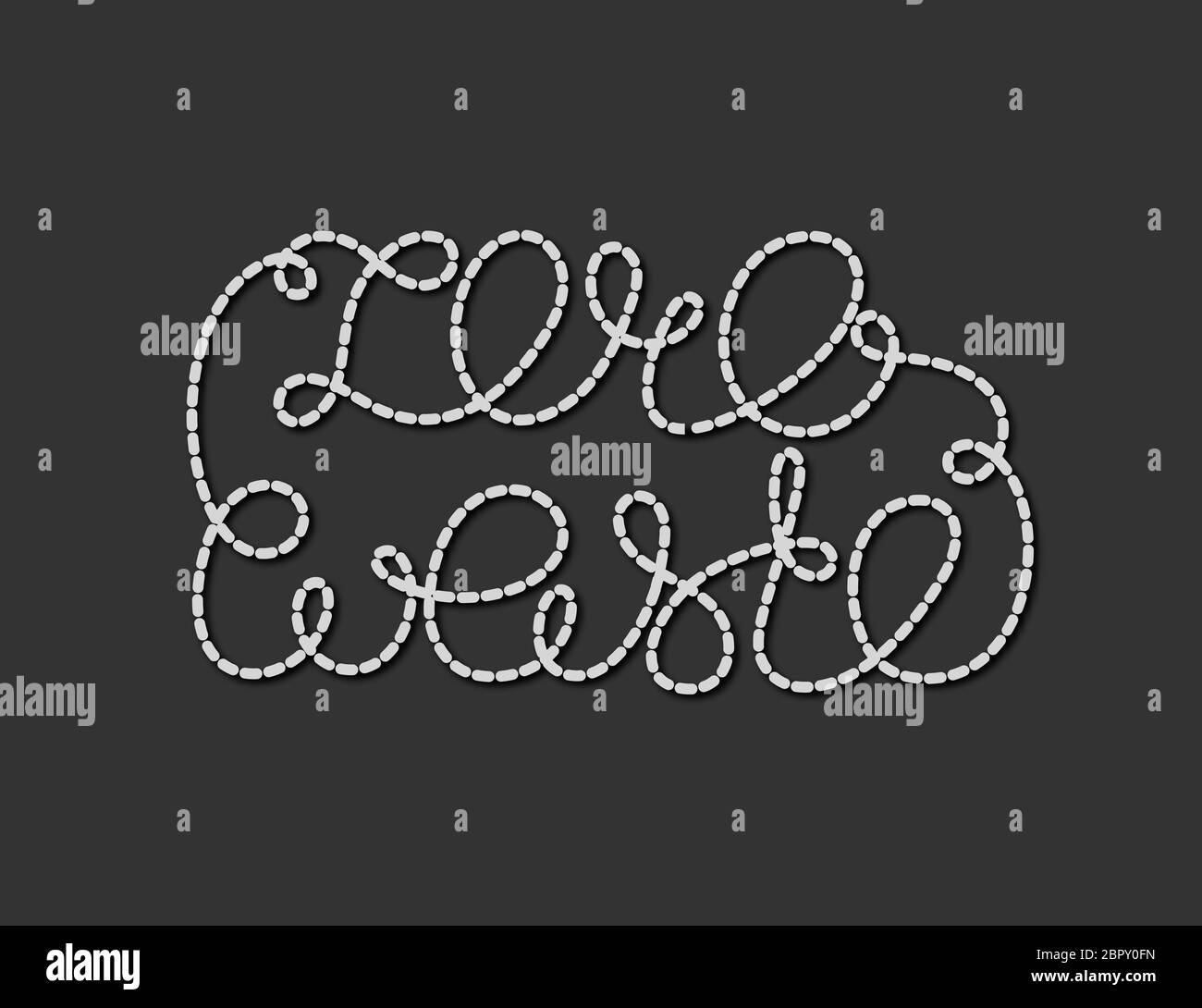 Zero waste. Lettering. Letters consist of one closed line. Calligraphy ...
