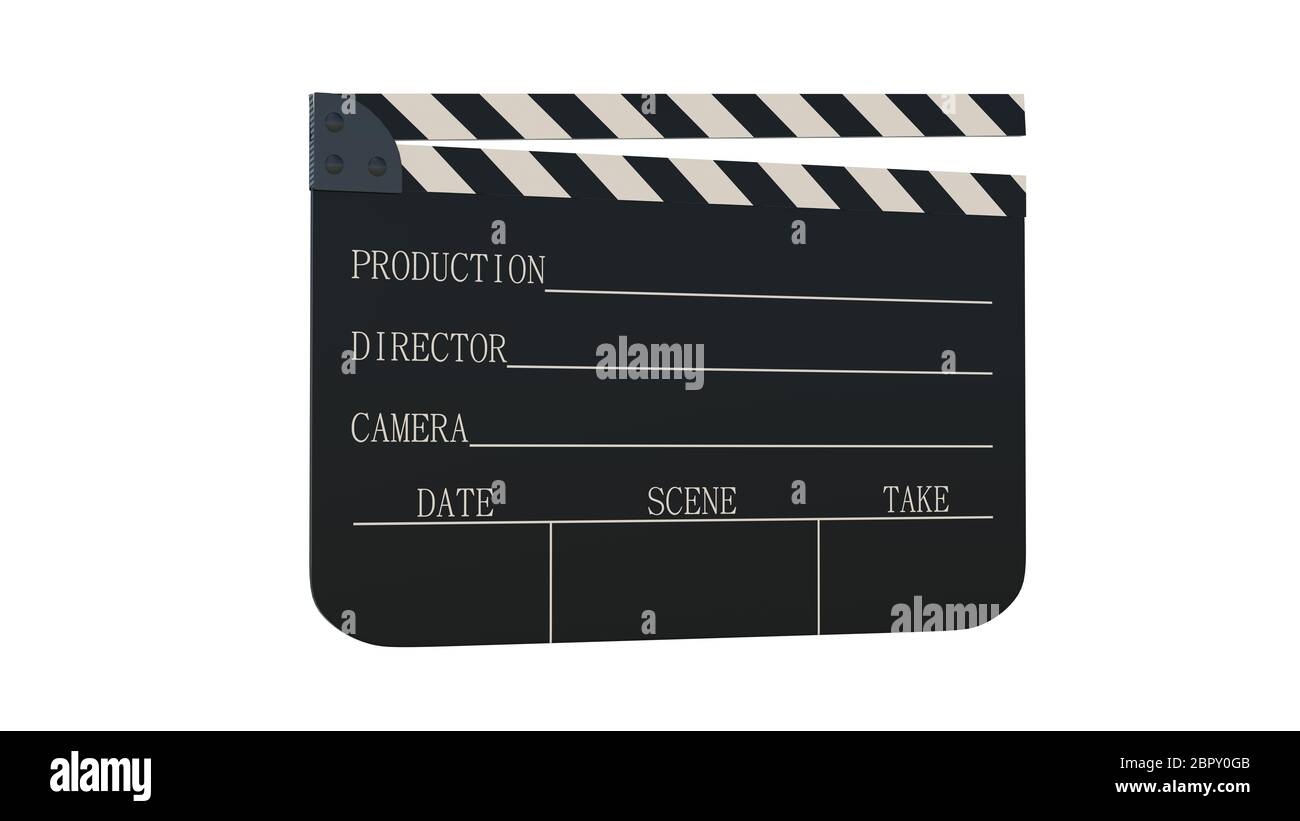 The 3d rendering of Clapper board icon in flat style Stock Photo - Alamy