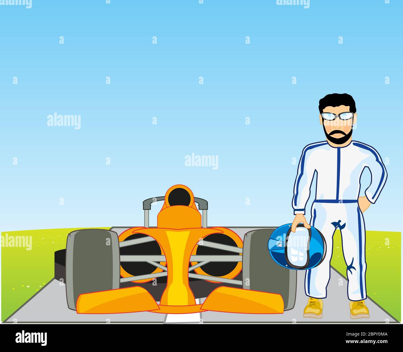 Vector illustration of the stock car fireball and pilot Stock Photo - Alamy