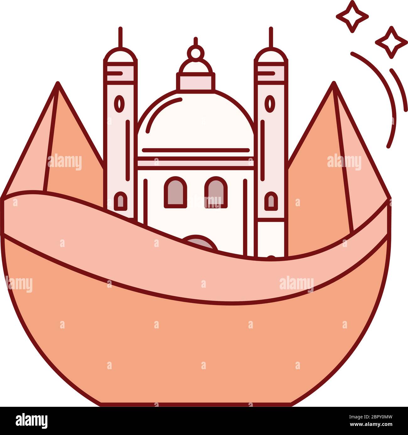 muslim temple, mosque building on white background vector illustration ...