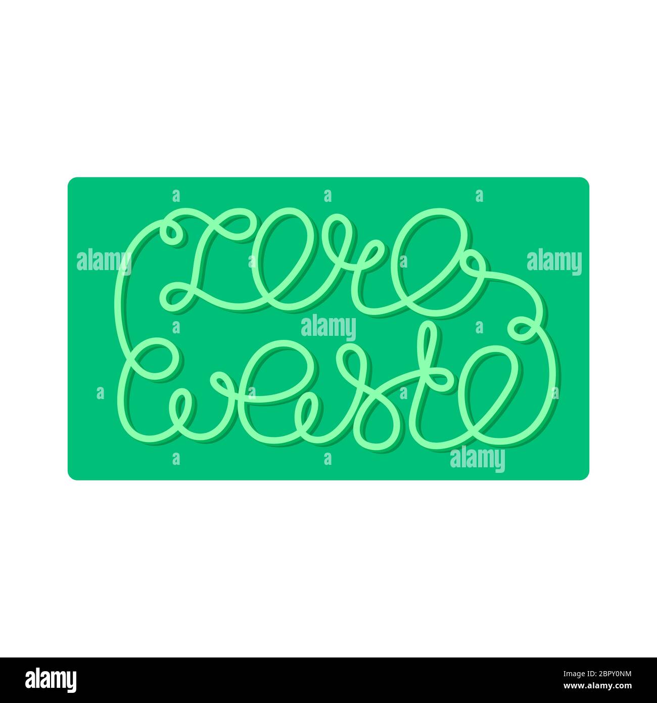 Zero waste. Lettering. Letters consist of one closed line. Calligraphy ...