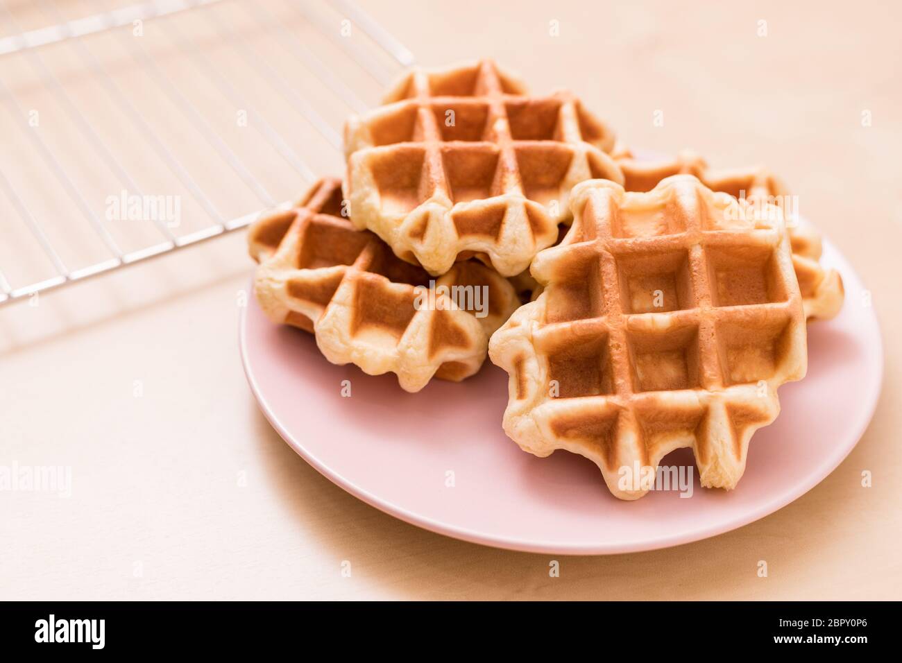 Homemade baked waffle Stock Photo - Alamy