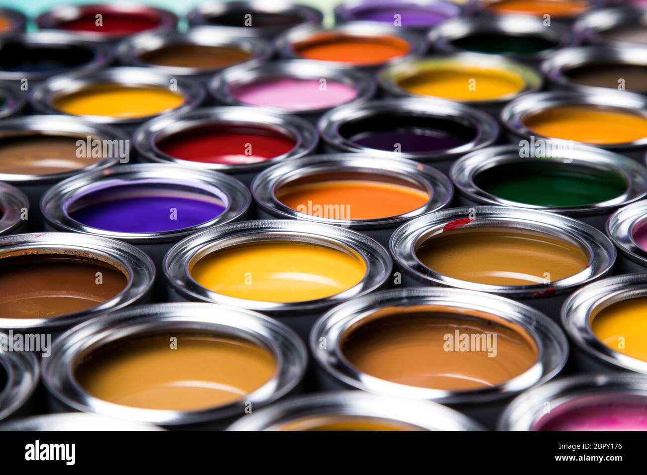 Color palette, can, Rainbow colors background Stock Photo - Alamy