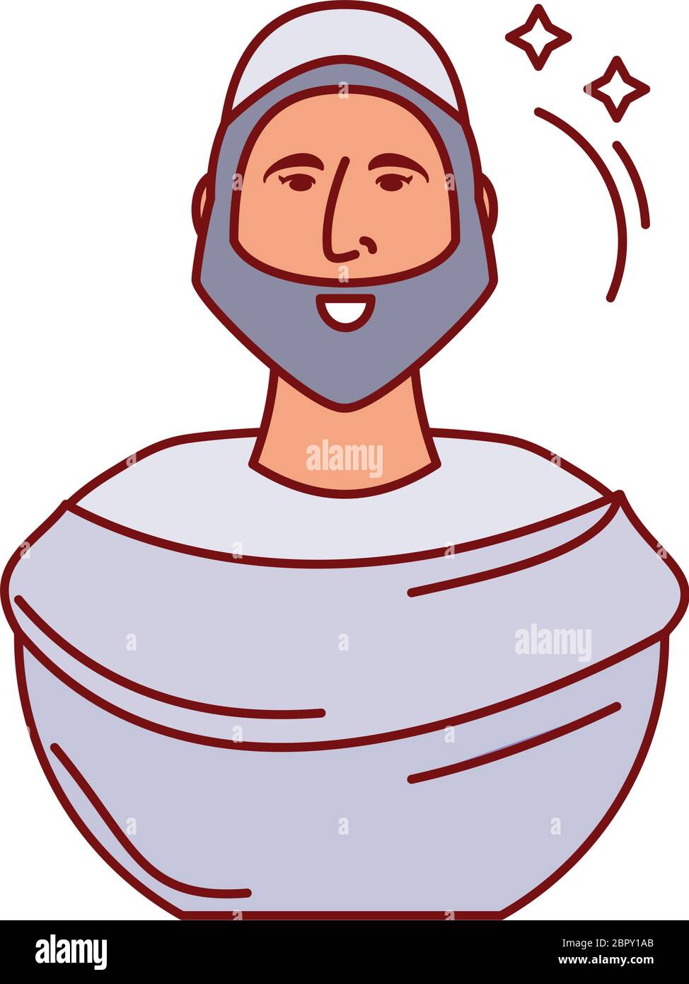 Muslim man white cap Stock Vector Images - Alamy