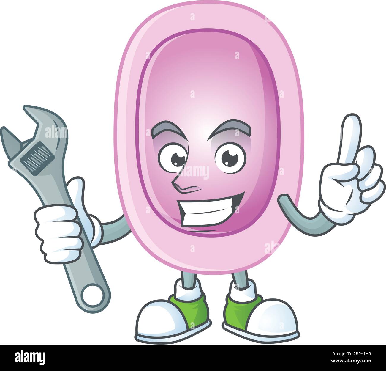 A smart mechanic pertussis cartoon mascot design fix a broken machine ...