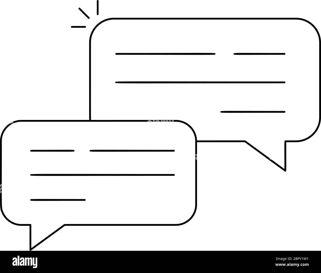 Vector Outline Chat Icon isolated on white background. Line logo ...