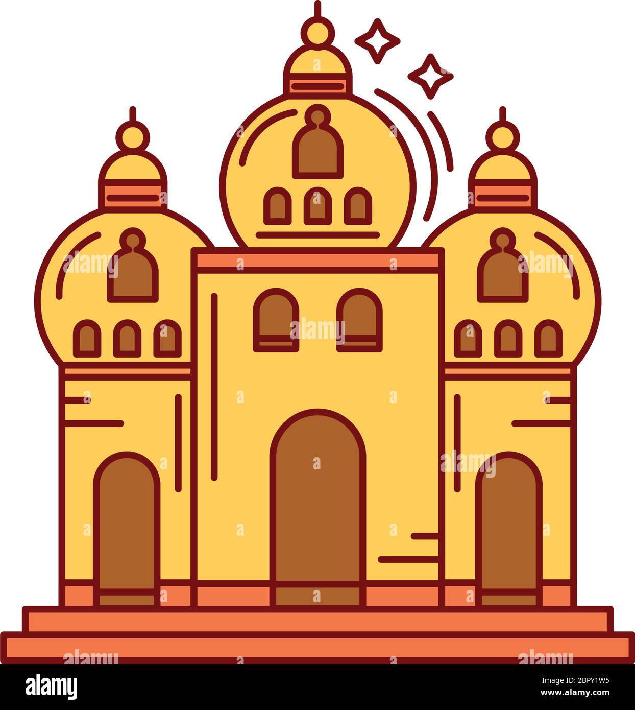 muslim temple, mosque building on white background vector illustration ...