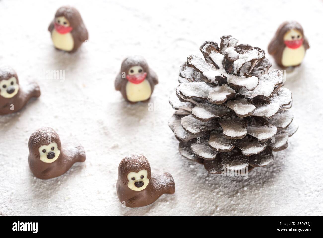 Chocolate candies in the shape of animals Stock Photo - Alamy