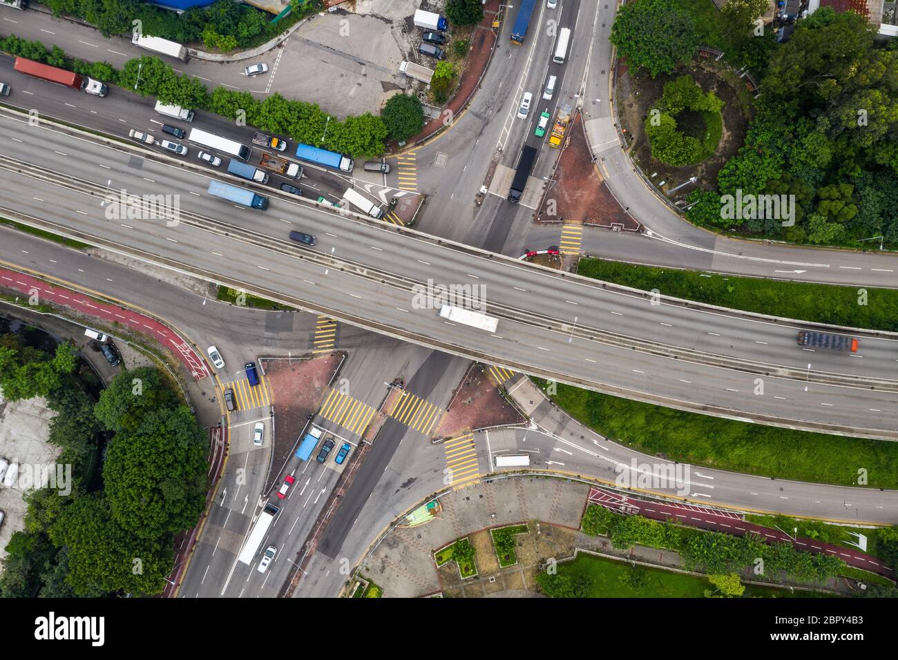Top view of road intersection in the city Stock Photo - Alamy