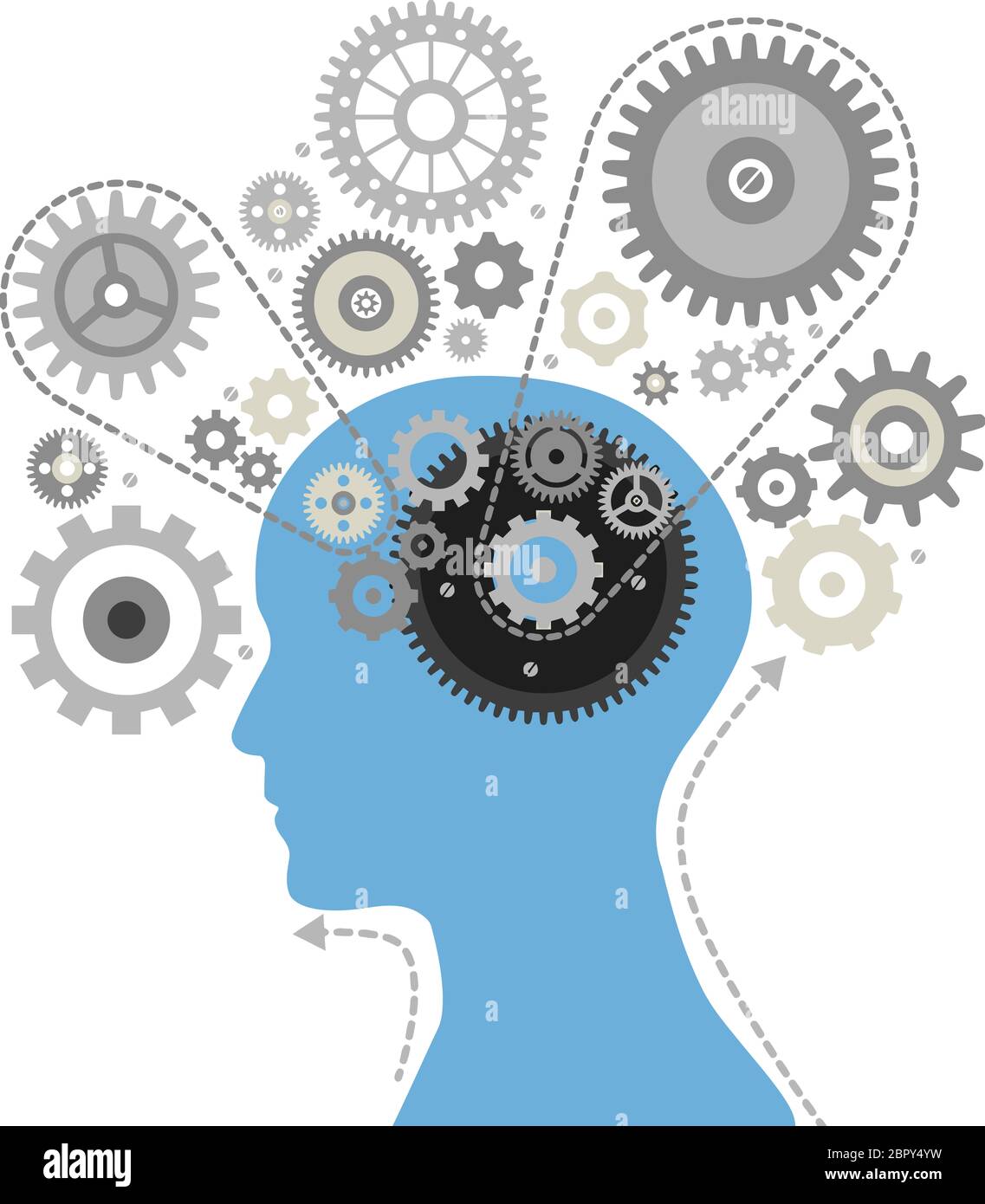 mechanical mind thought brain learning ideas illustration Stock Photo ...