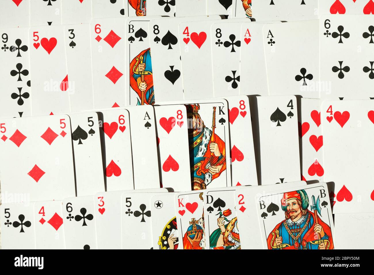 Various colorful playing cards, background picture, abstract Stock ...