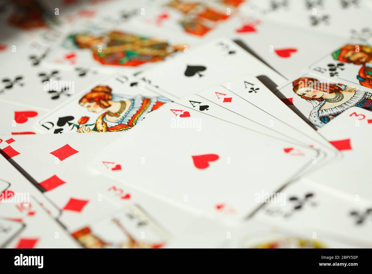 Four aces, various colorful playing cards, background picture, abstract ...