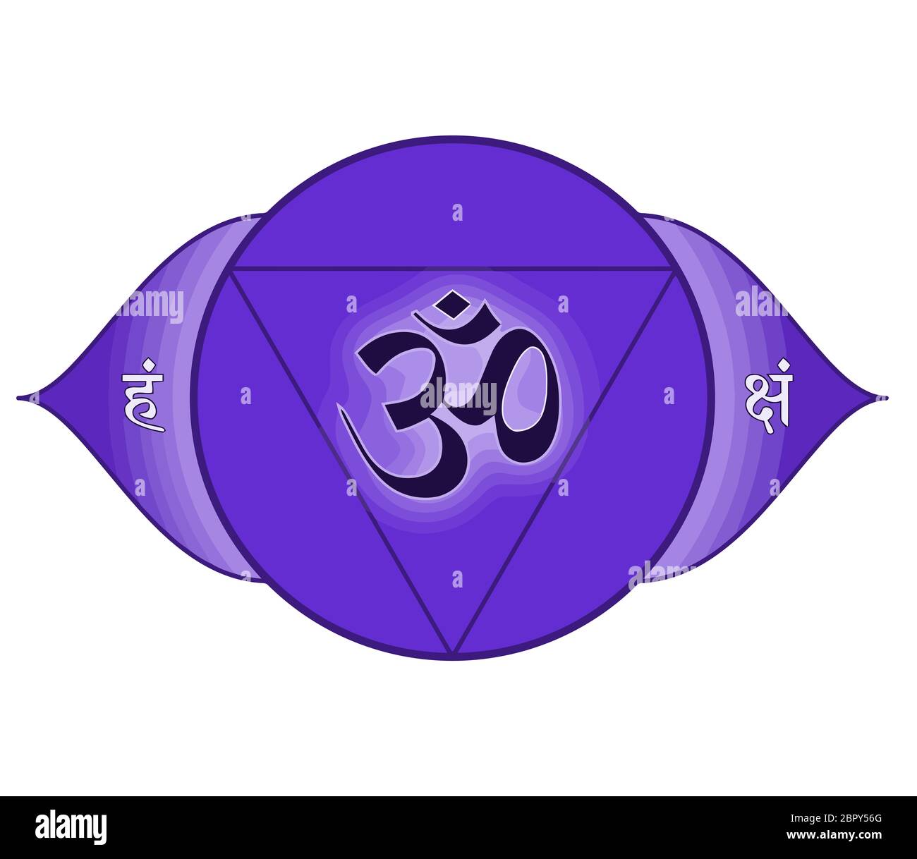 chakra ajna energy third eye meditation yoga hindu illustration Stock ...