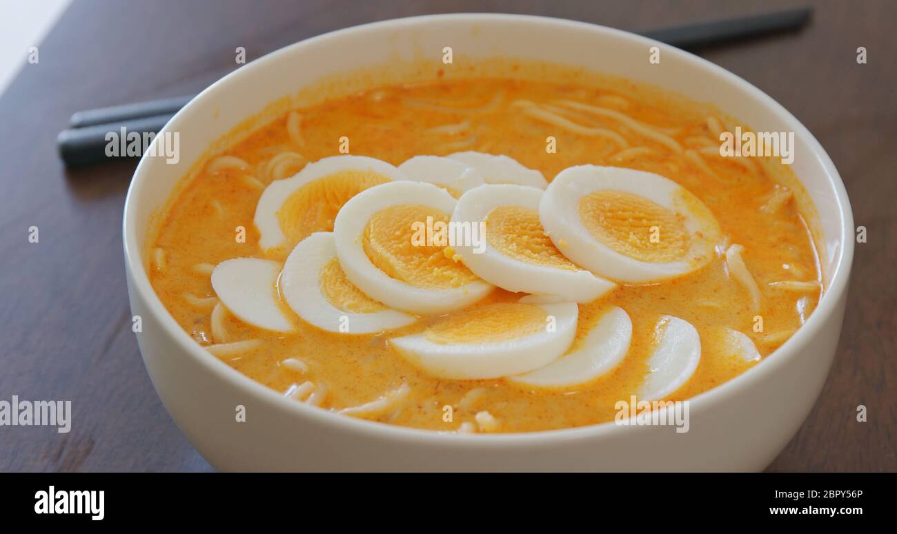 Bowl of Laksa Stock Photo - Alamy
