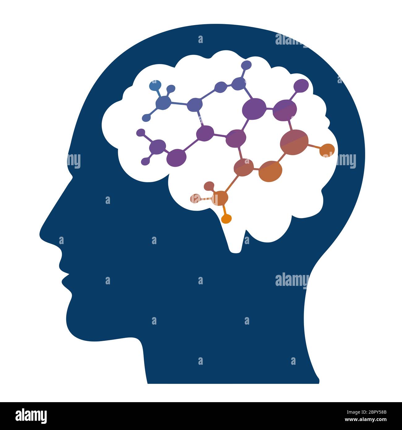 human brain mind head creative invention illustration Stock Photo - Alamy