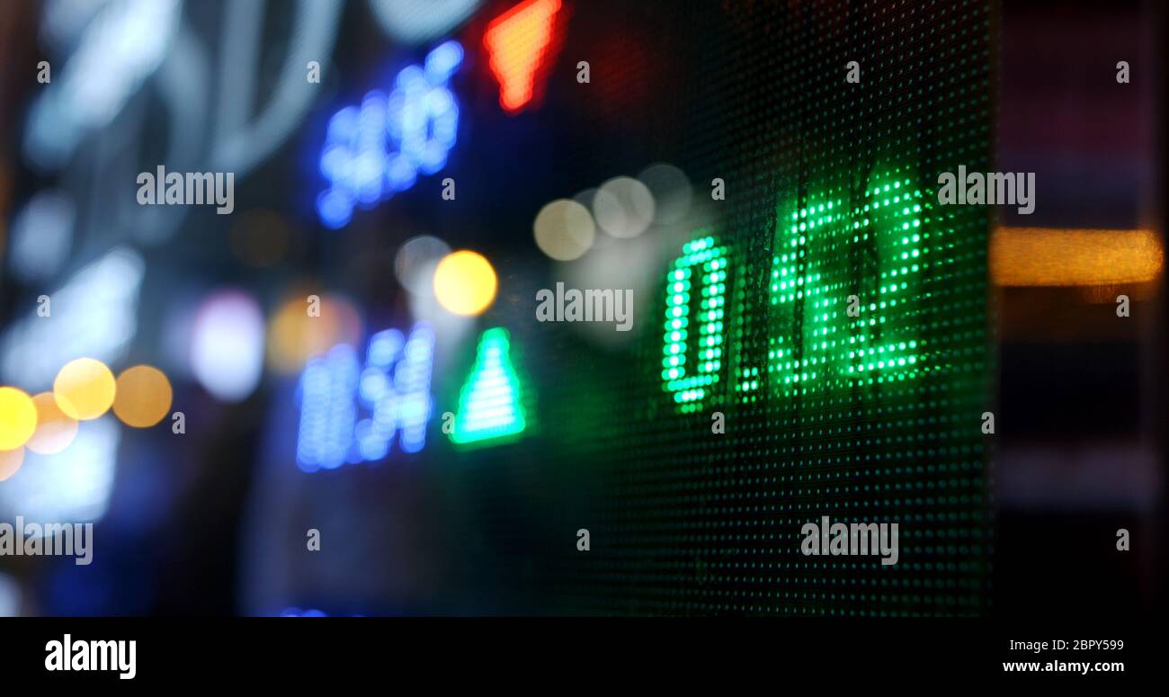 Stock market number display on the screen Stock Photo - Alamy