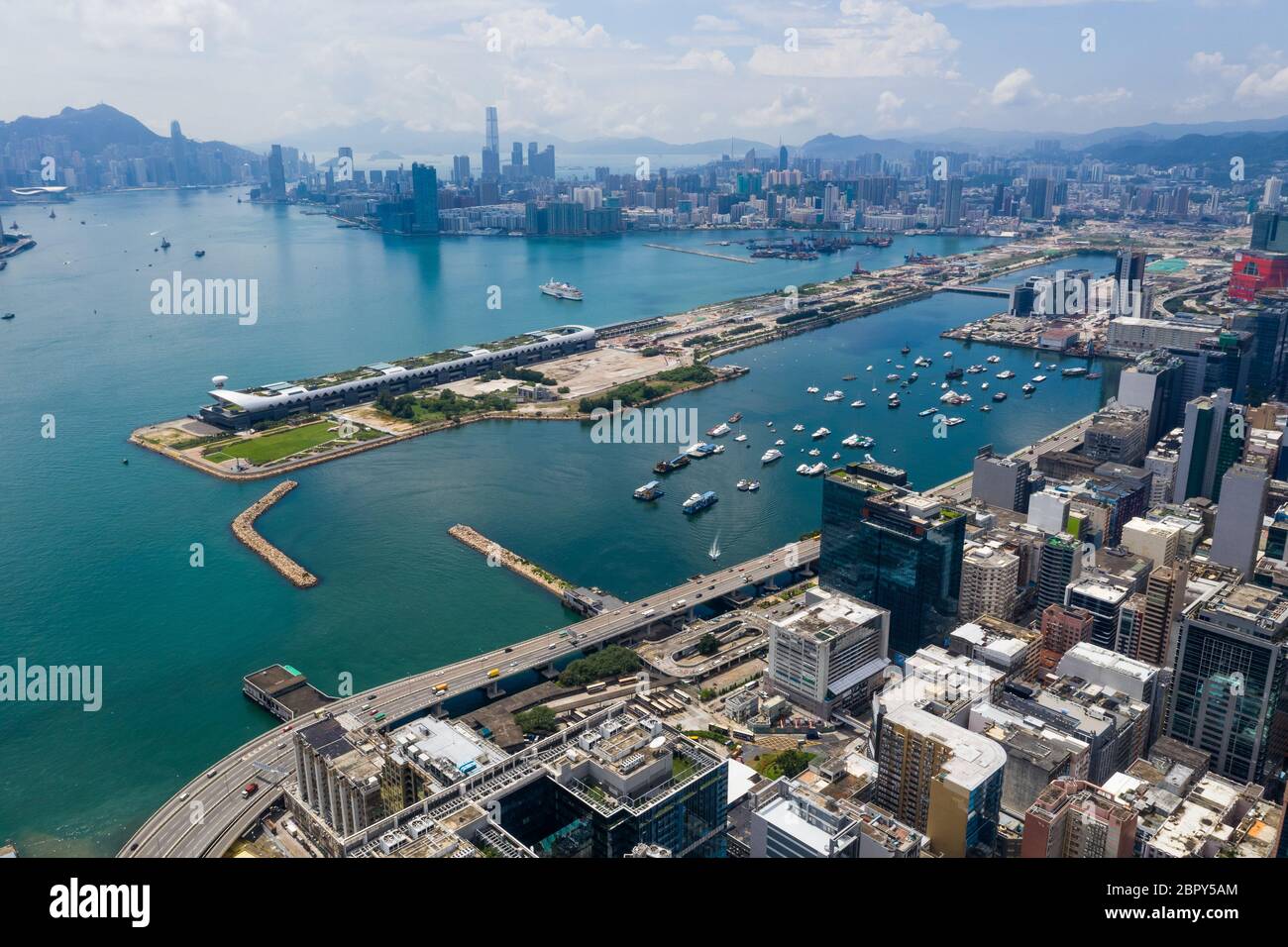 Kowloon Bay, Hong Kong 03 September 2018:- Aerial view of Hong Kong ...