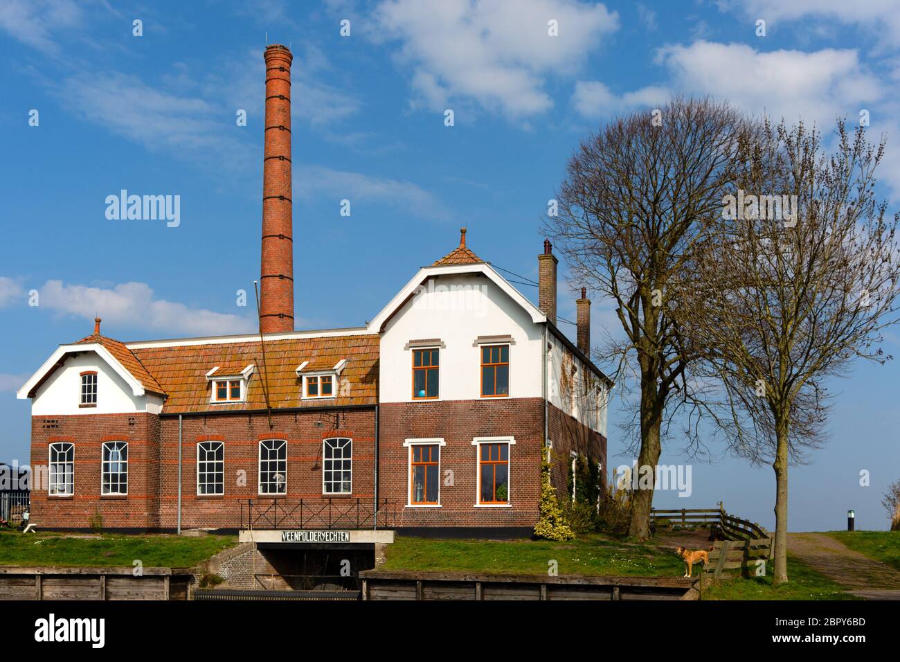 Traditional steam pumping station in Echten, Friesland, the Netherlands ...