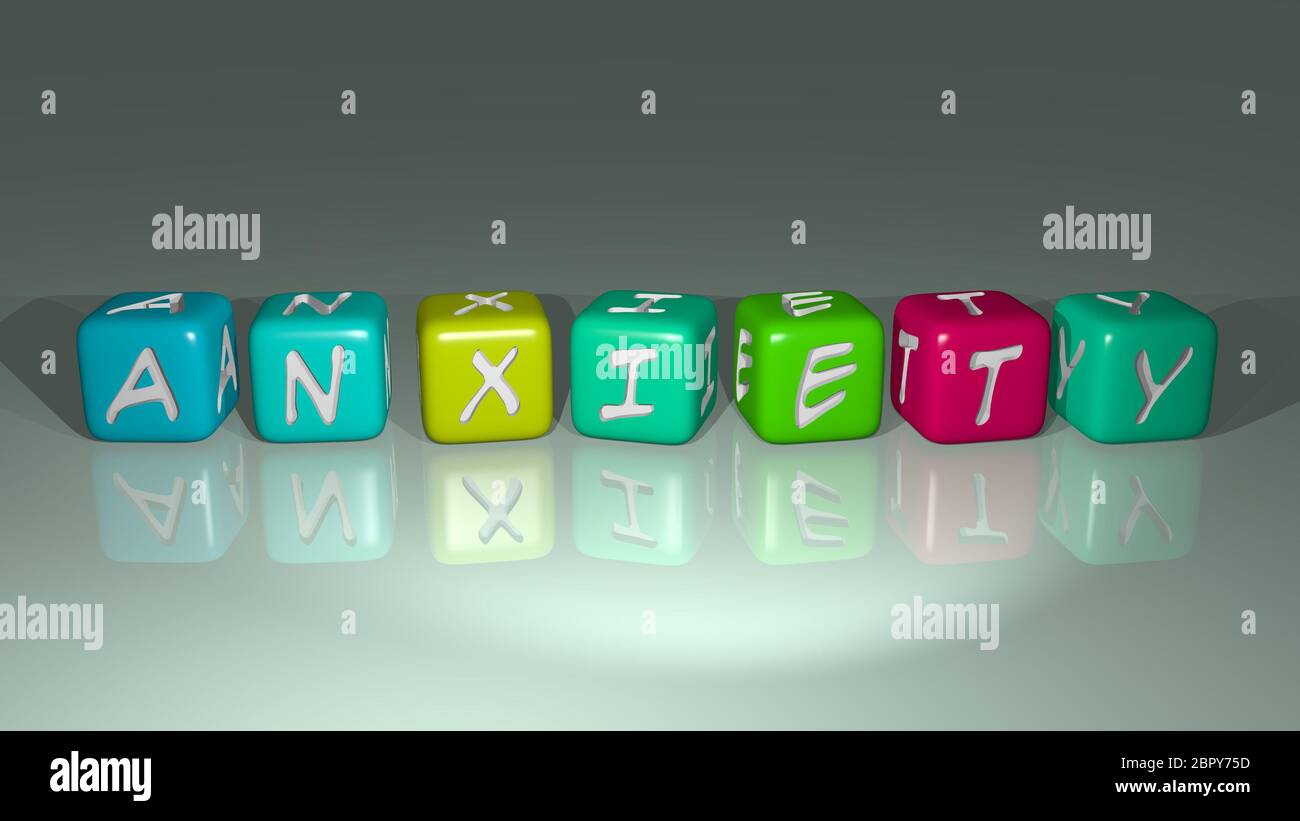 ANXIETY combined by dice letters and color crossing for the related ...