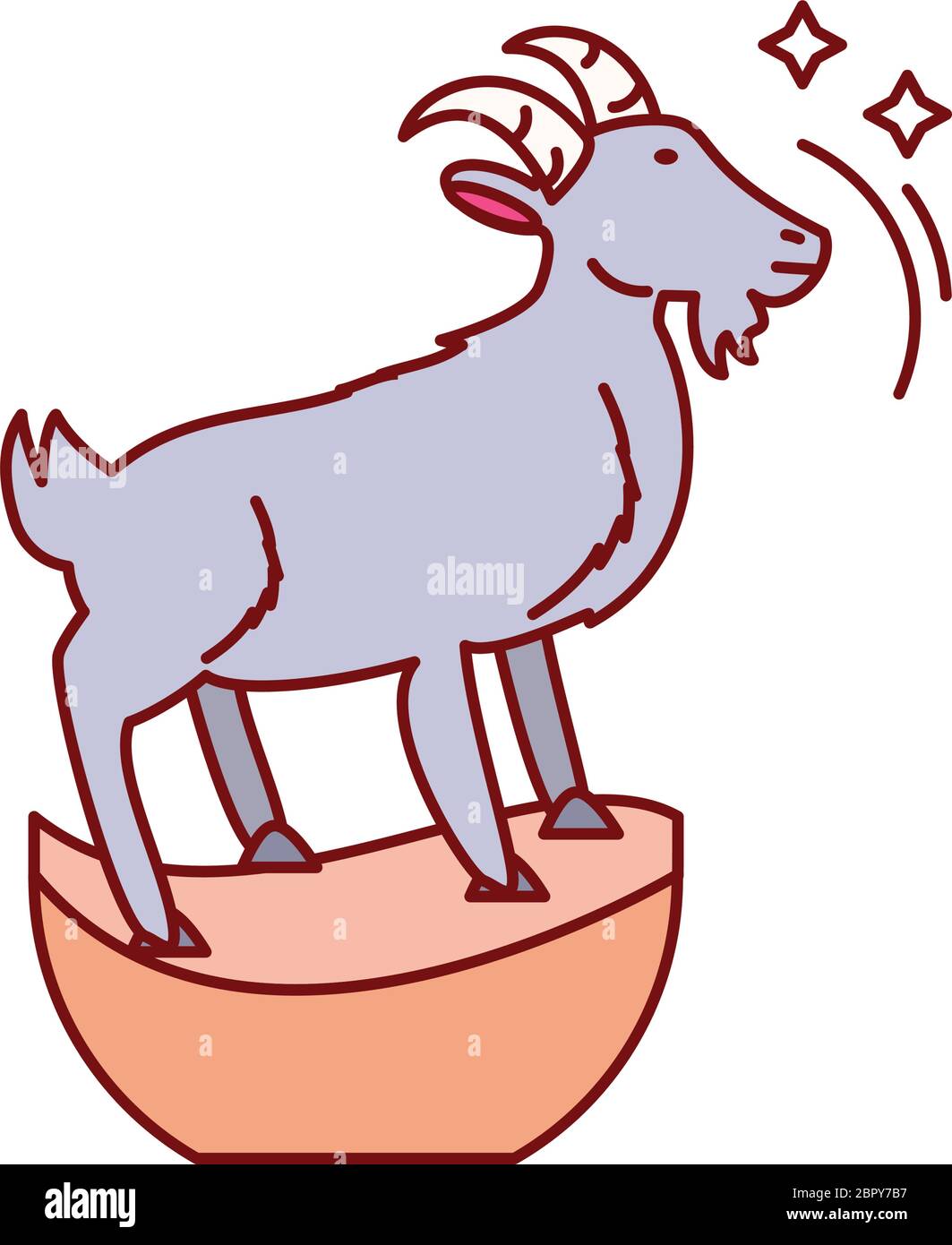 goat, islamic sacrifice on white background vector illustration design ...