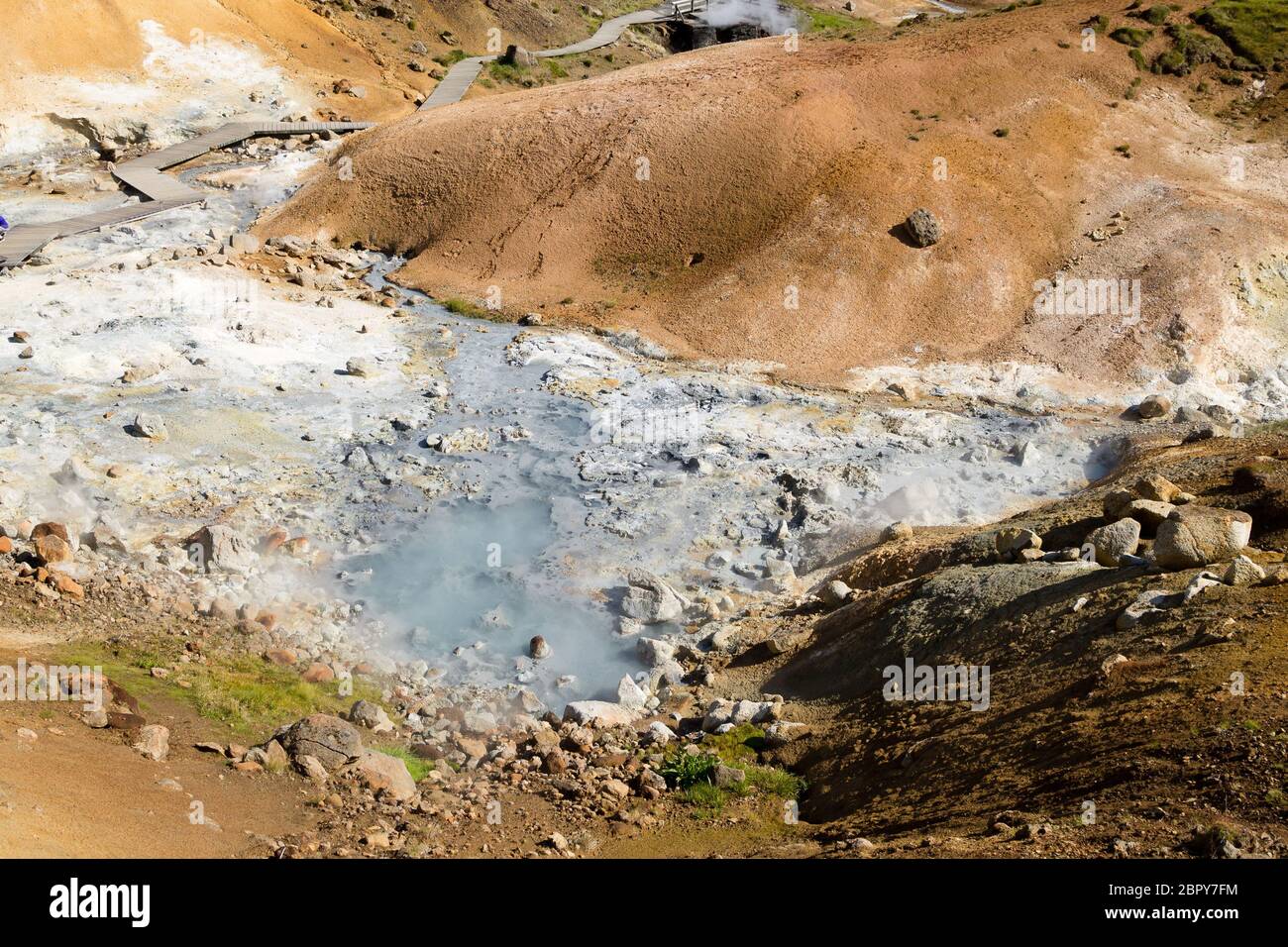 Seltun mud pools view, Iceland landmark. Icelandic landscape Stock ...