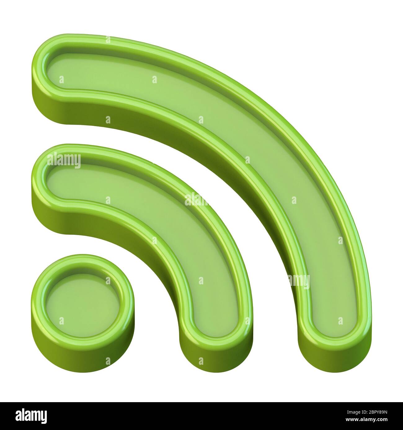 Green Wi Fi sign 3D rendering illustration isolated on white background ...