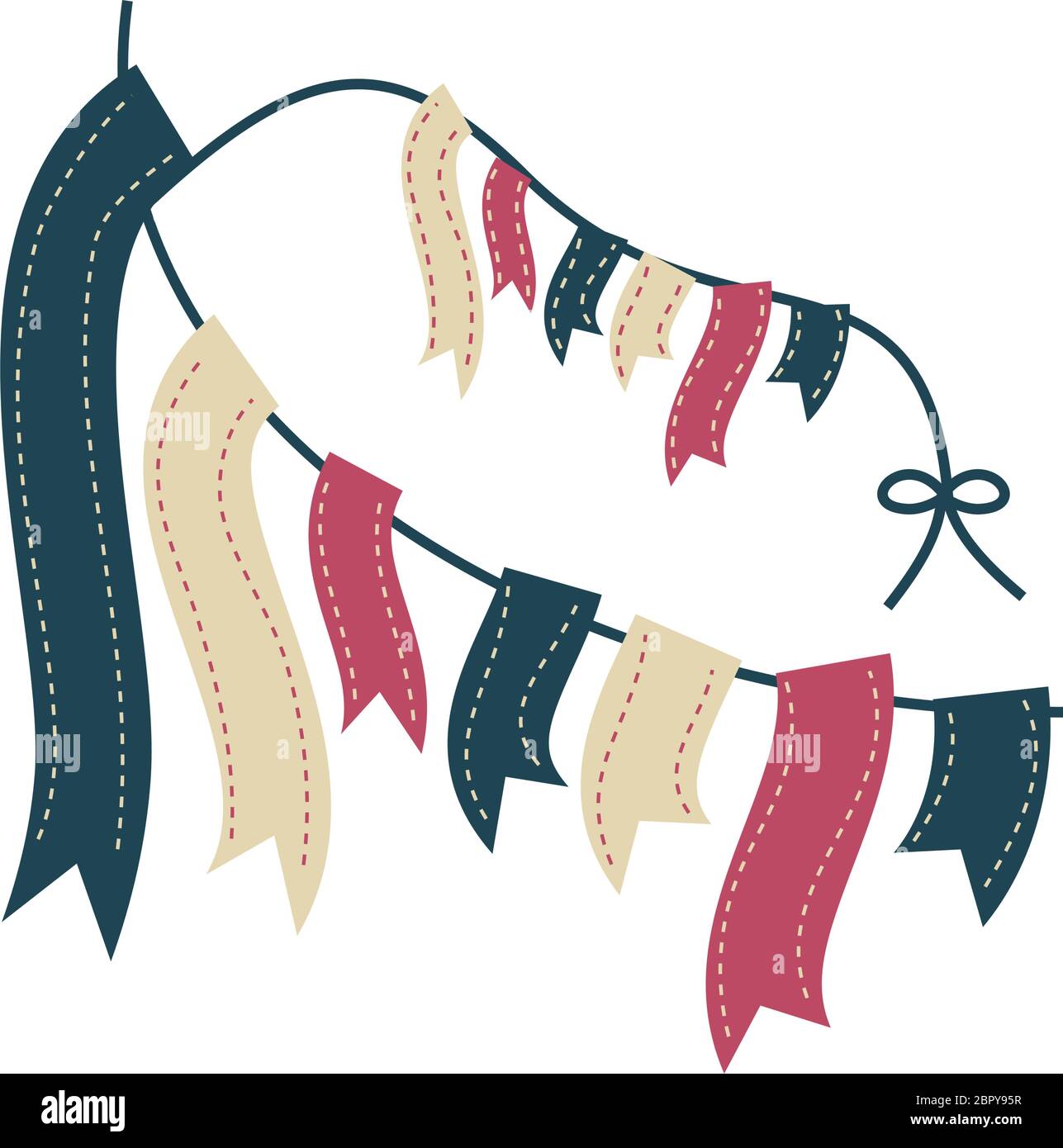 hanging flags for american holidays on white background vector ...