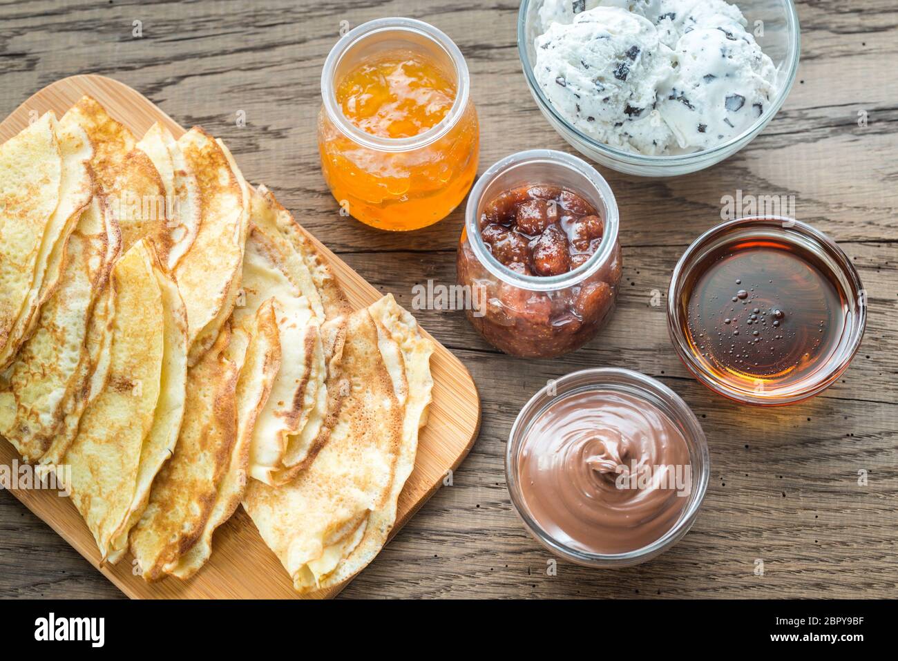 Crepes with different options of toppings Stock Photo - Alamy
