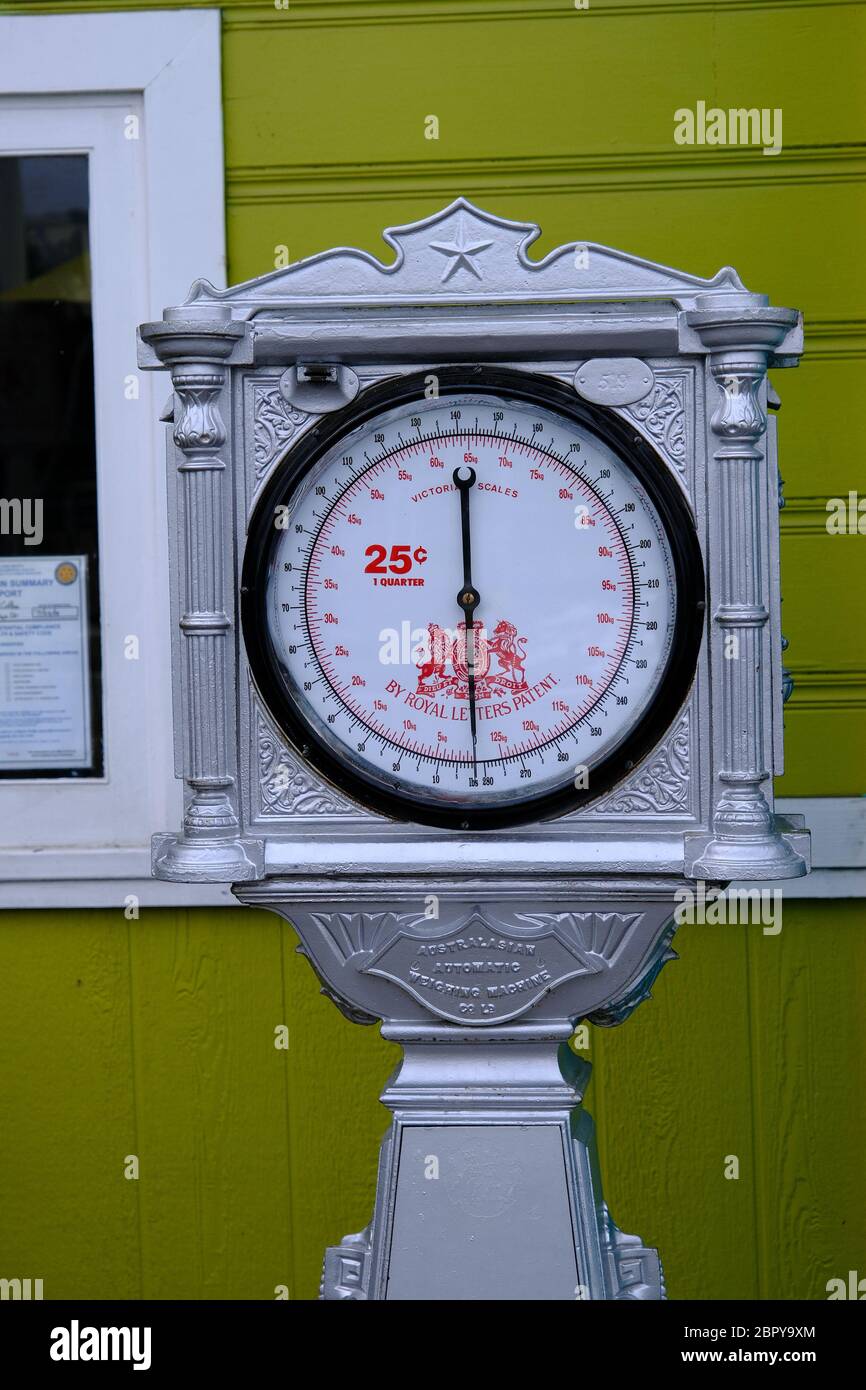 Victoria Scales on Boardwalk Stock Photo - Alamy
