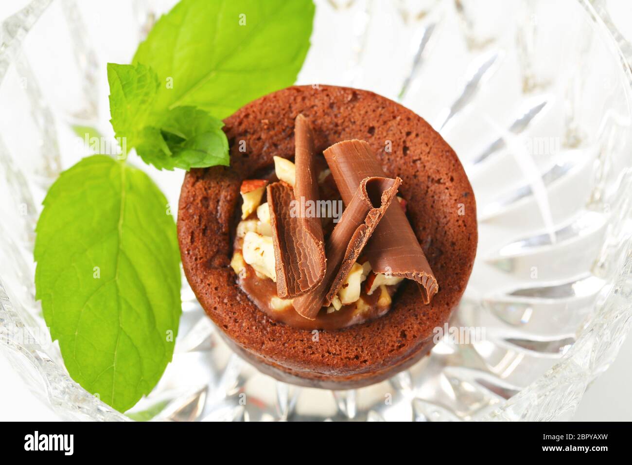 Mini chocolate cake with hazelnut filling Stock Photo - Alamy