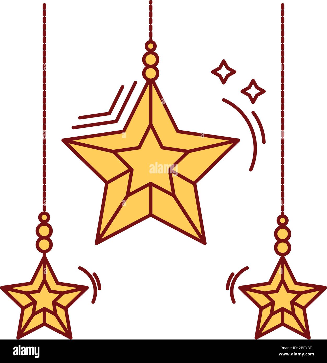 stars hanging, ramadan decoration on white background Stock Vector ...