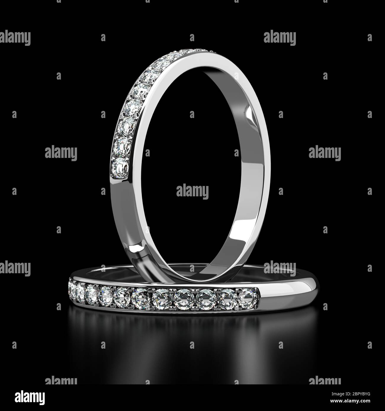 3d rendering two rings hi-res stock photography and images - Alamy