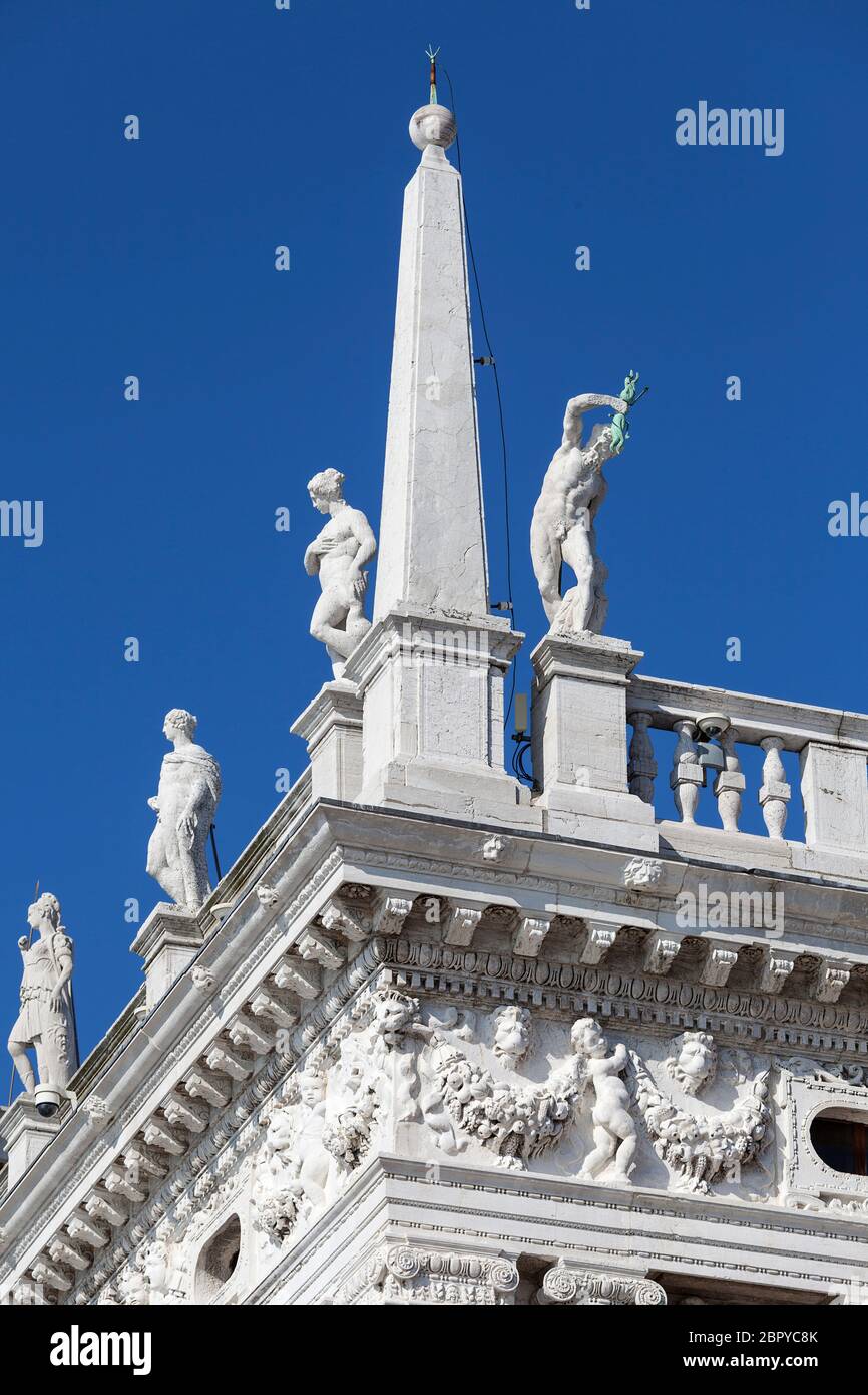 National Library of St Mark's (Biblioteca Marciana), Venice, Italy. It ...