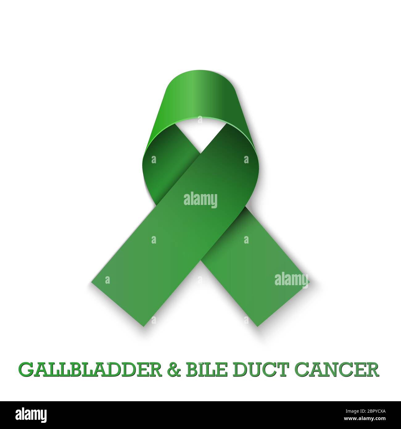 Gallbladder and Bile Duct Cancer Awareness Month. Realistic Kelly Green ...