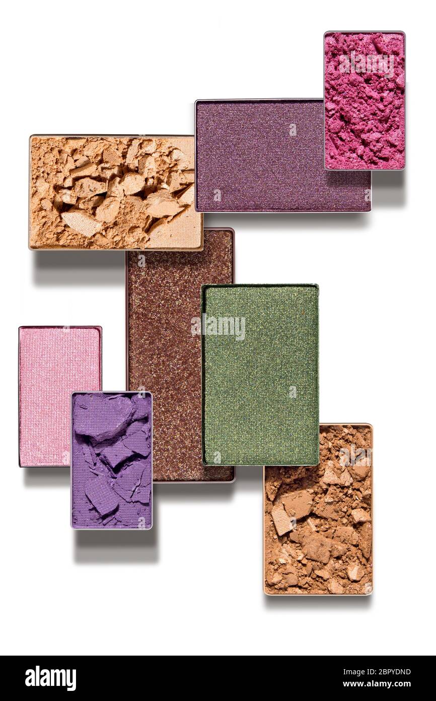 Creative concept photo of cosmetics swatches beauty products square ...