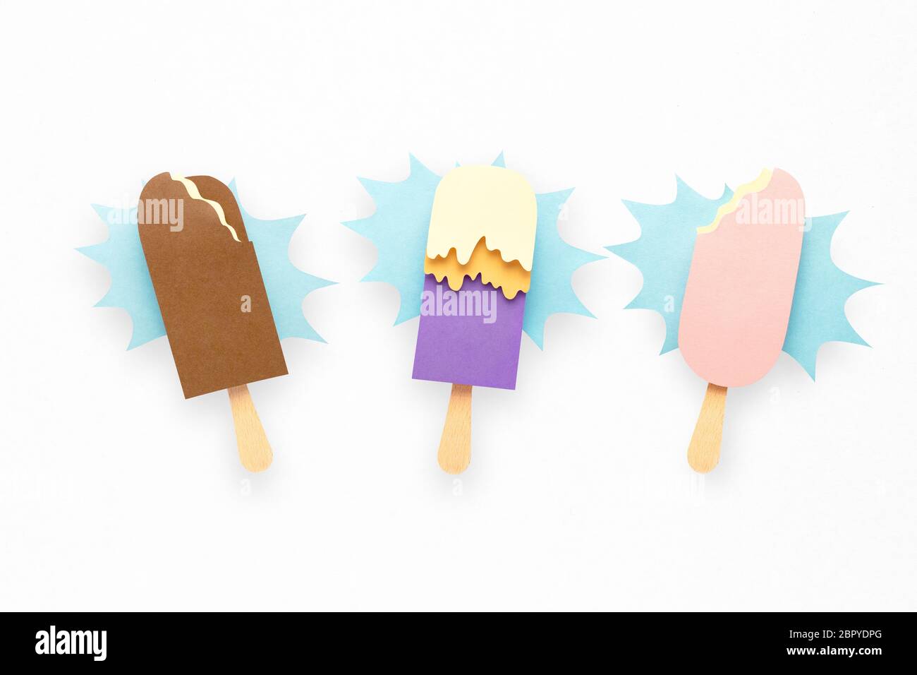 Creative food diet three healthy eating concept photo of three ice ...