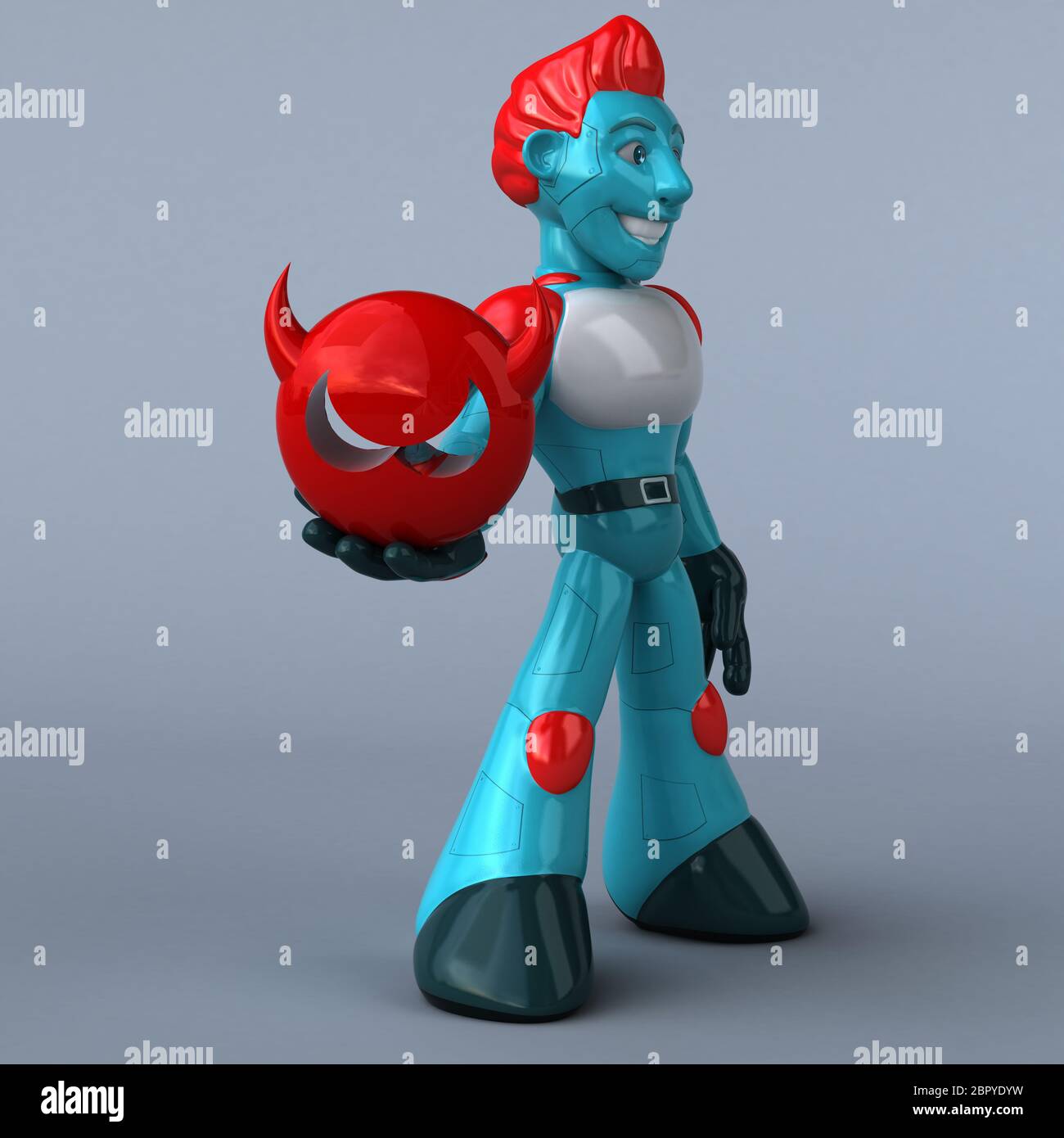 Red Robot - 3D Illustration Stock Photo - Alamy
