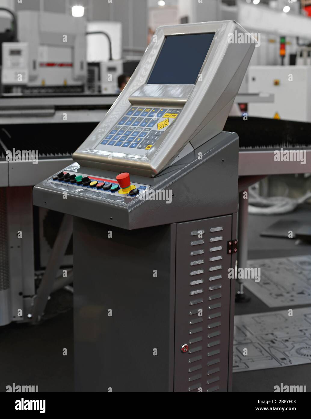 Computer Machine Control Panel For Production in Factory Stock Photo ...