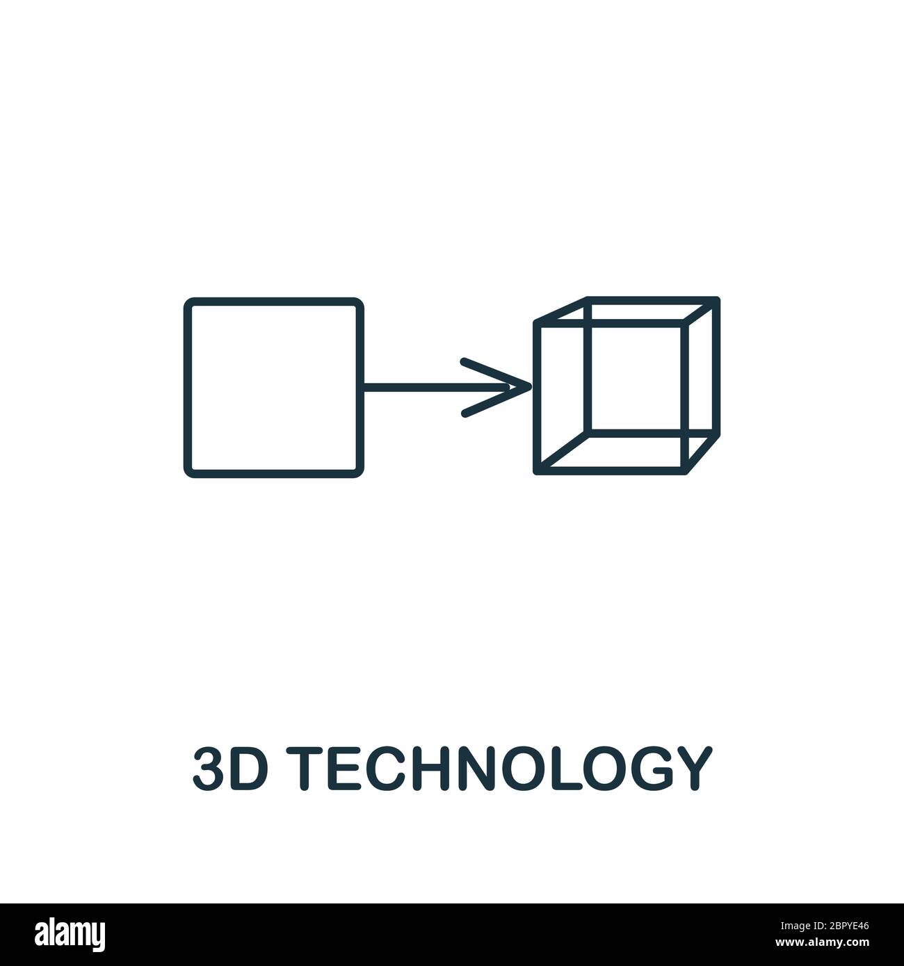 3D Technology icon from 3d printing collection. Simple line 3D ...