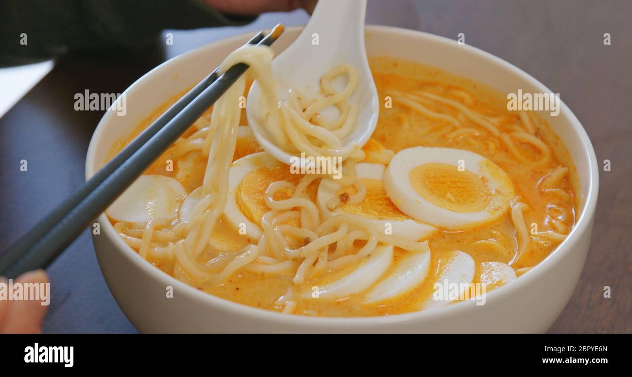 Laksa top view hi-res stock photography and images - Alamy