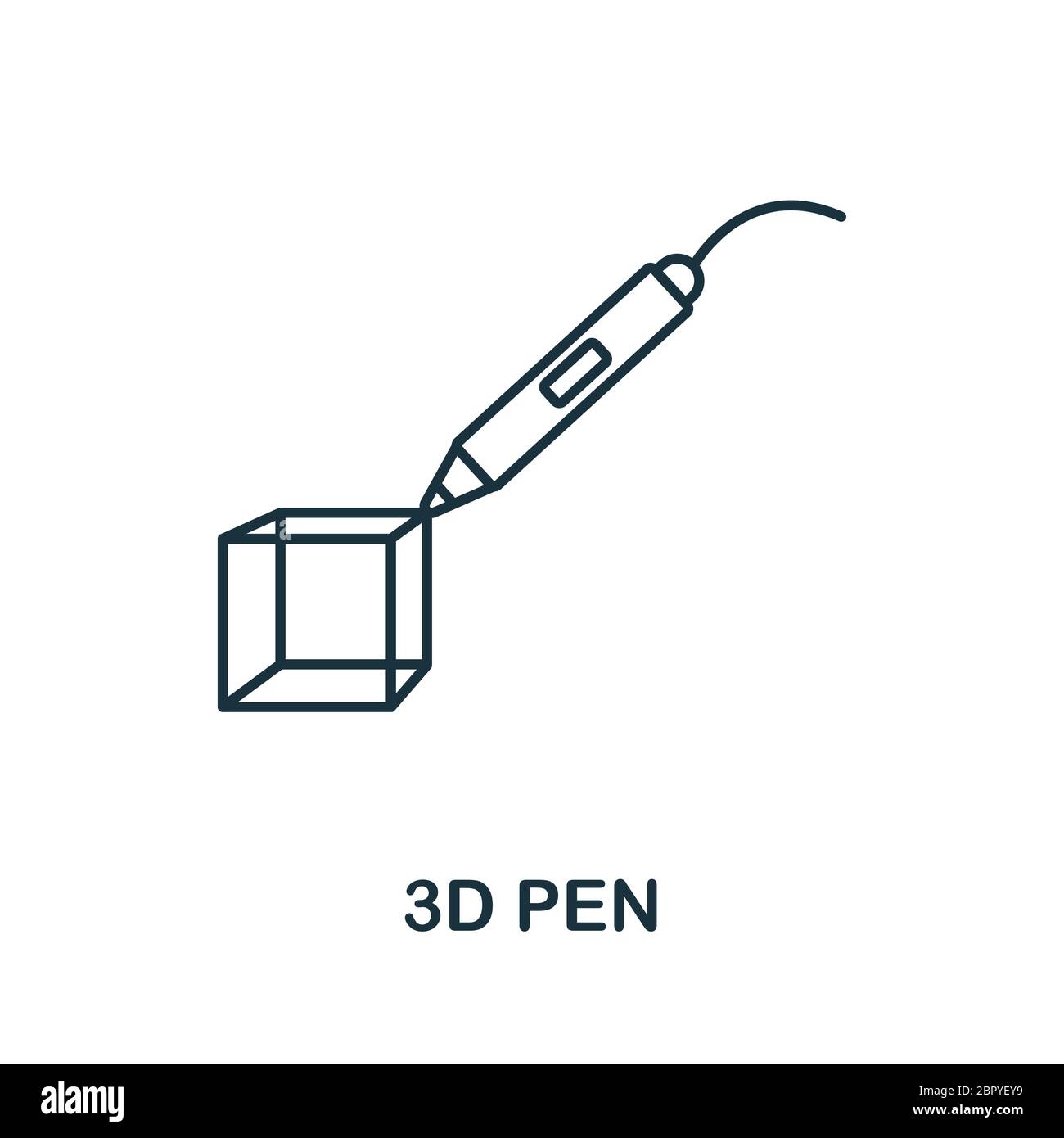 3D Pen icon from 3d printing collection. Simple line 3D Pen icon for ...