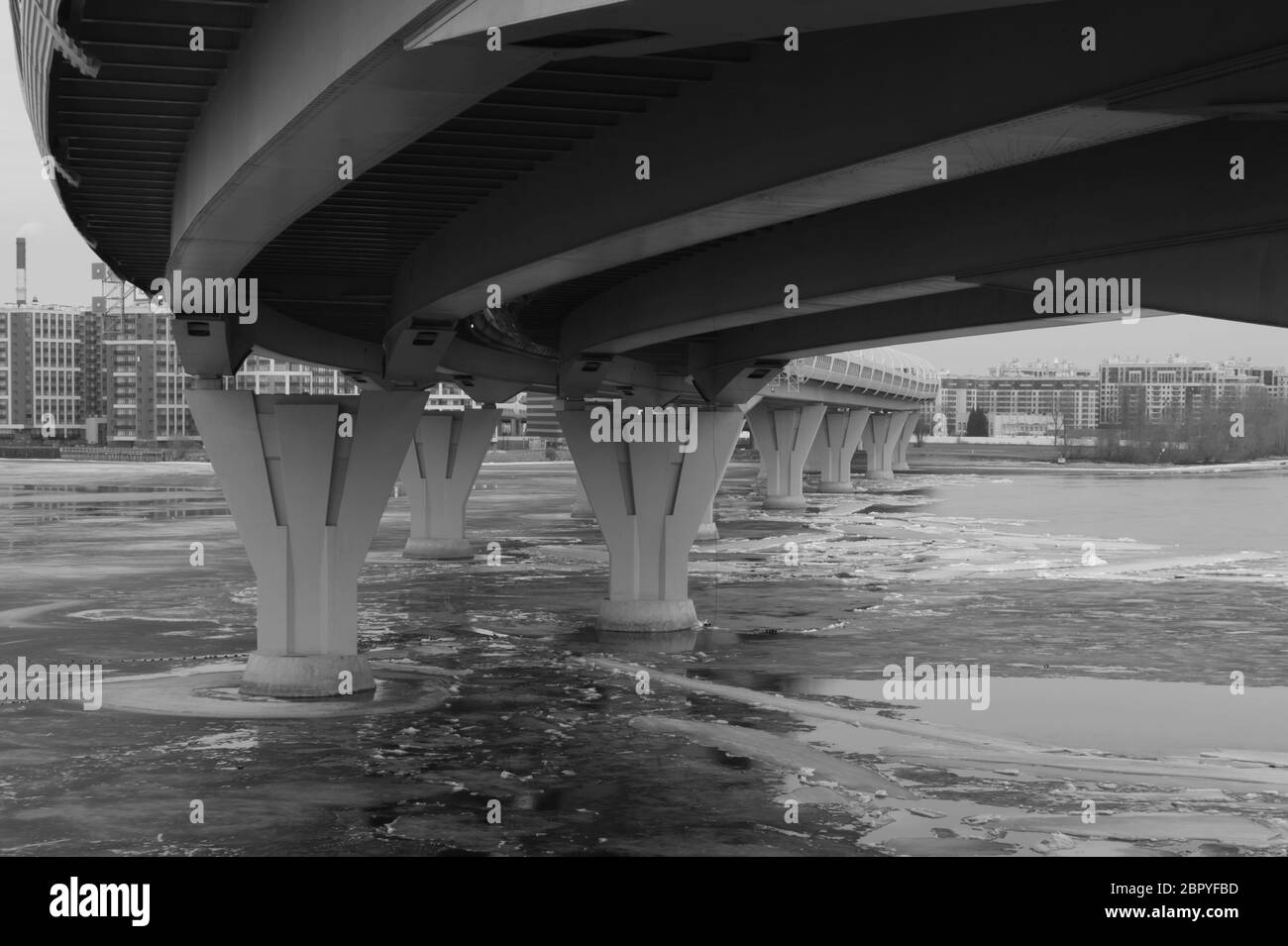 Bridge detail black and white. architecture lines background Stock ...