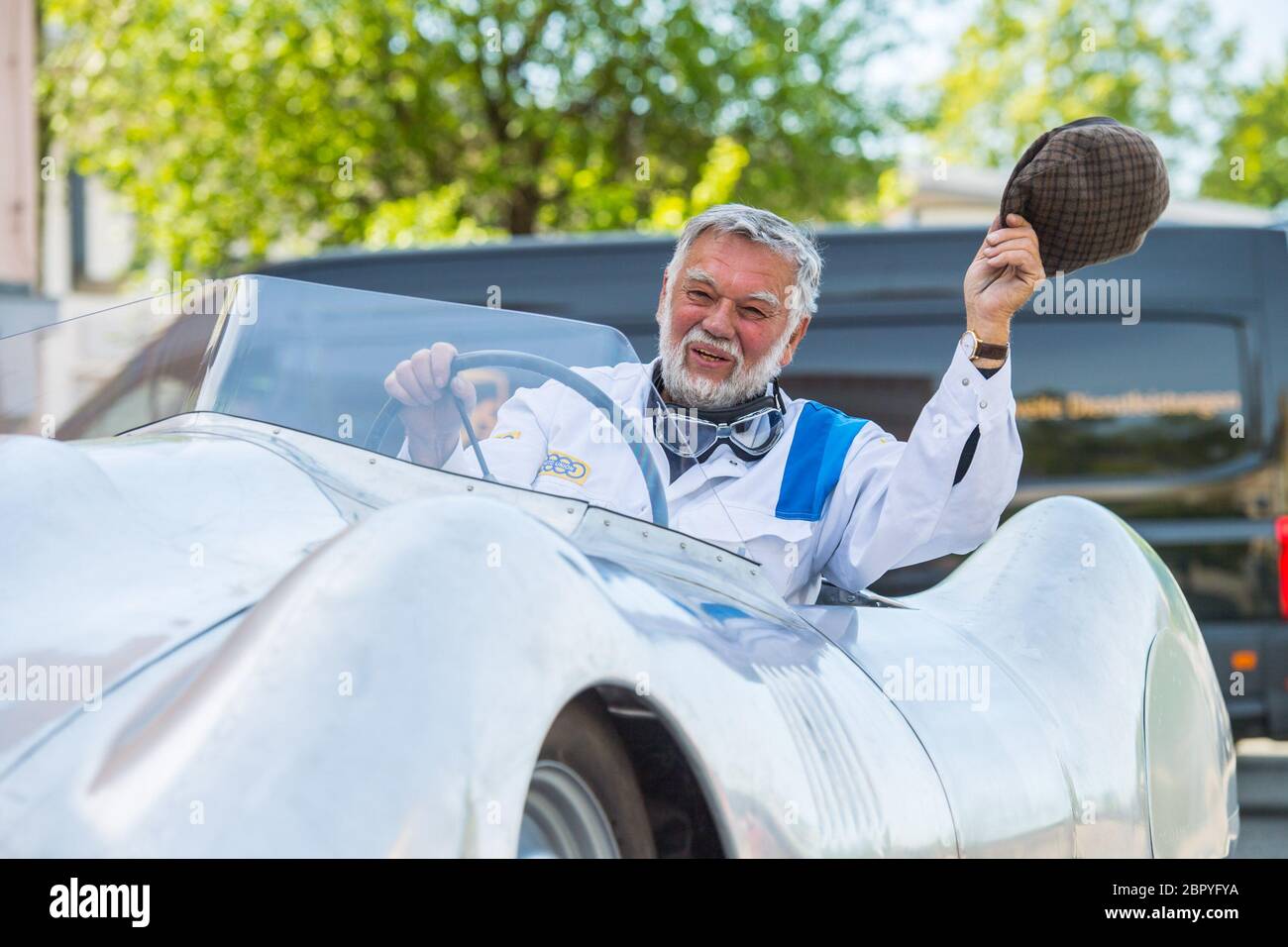Chemnitz, Germany May 19, 2020: Last DKW F9 sports car is brought to ...