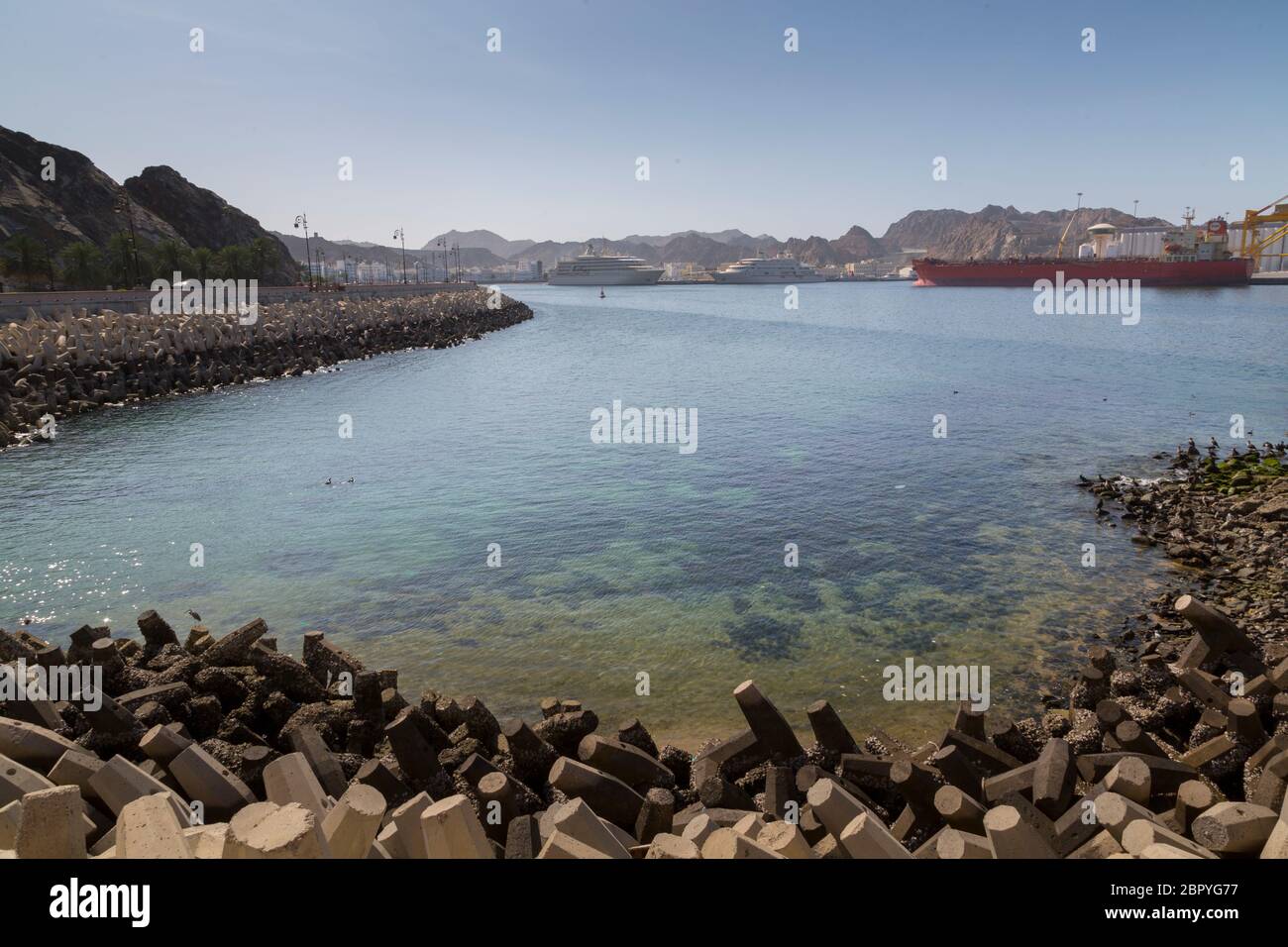 View of harbour at Muttrah, Muscat, Oman, Middle East, Asia Stock Photo ...