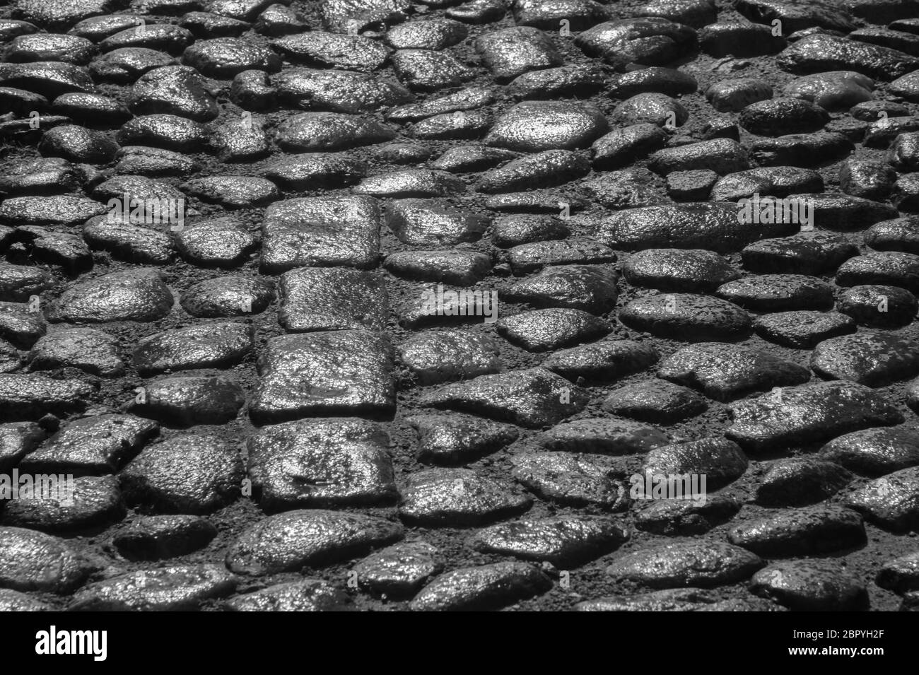 Stone road cobble texture background Stock Photo - Alamy