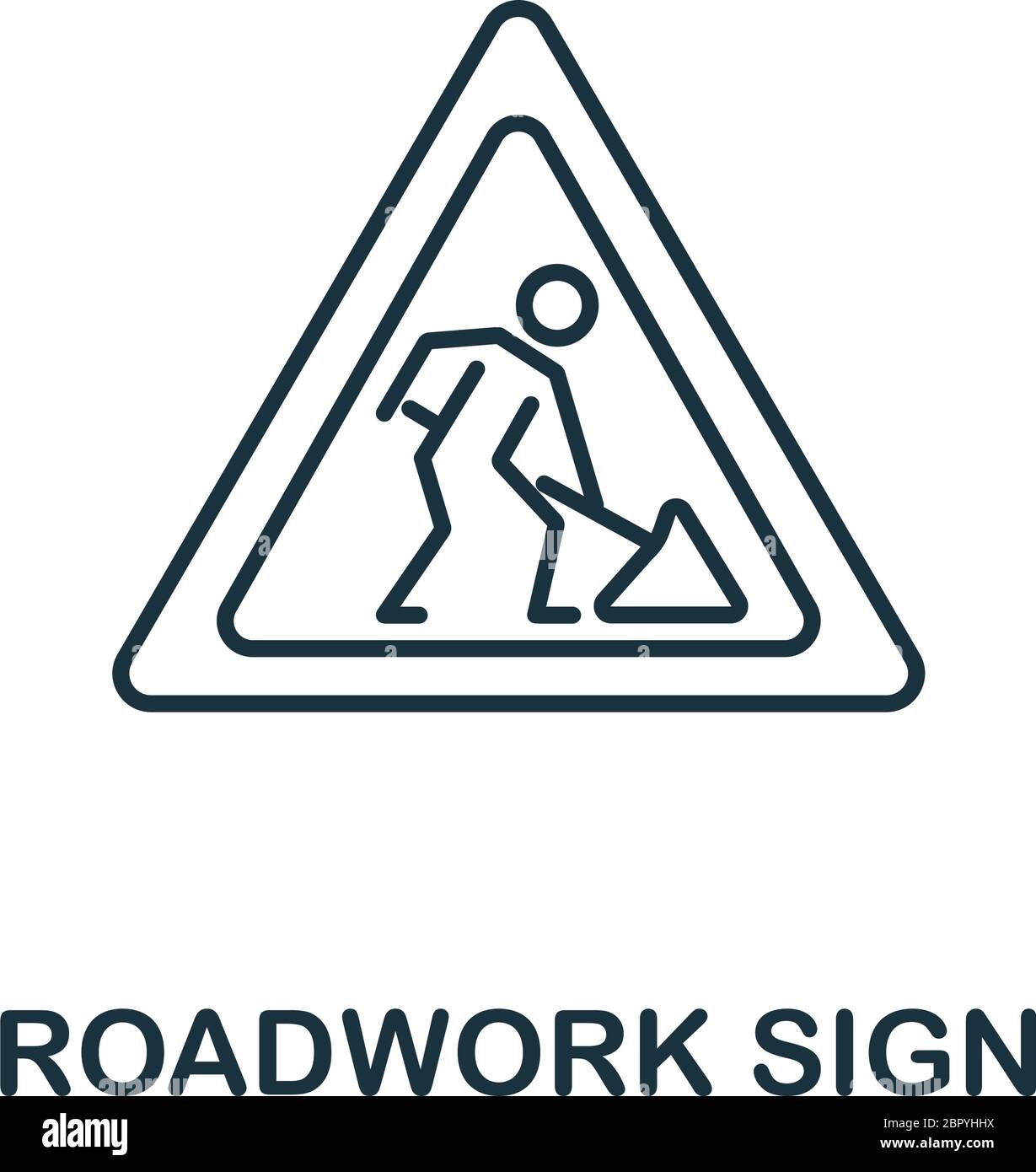 Roadwork Sign icon from work safety collection. Simple line element ...