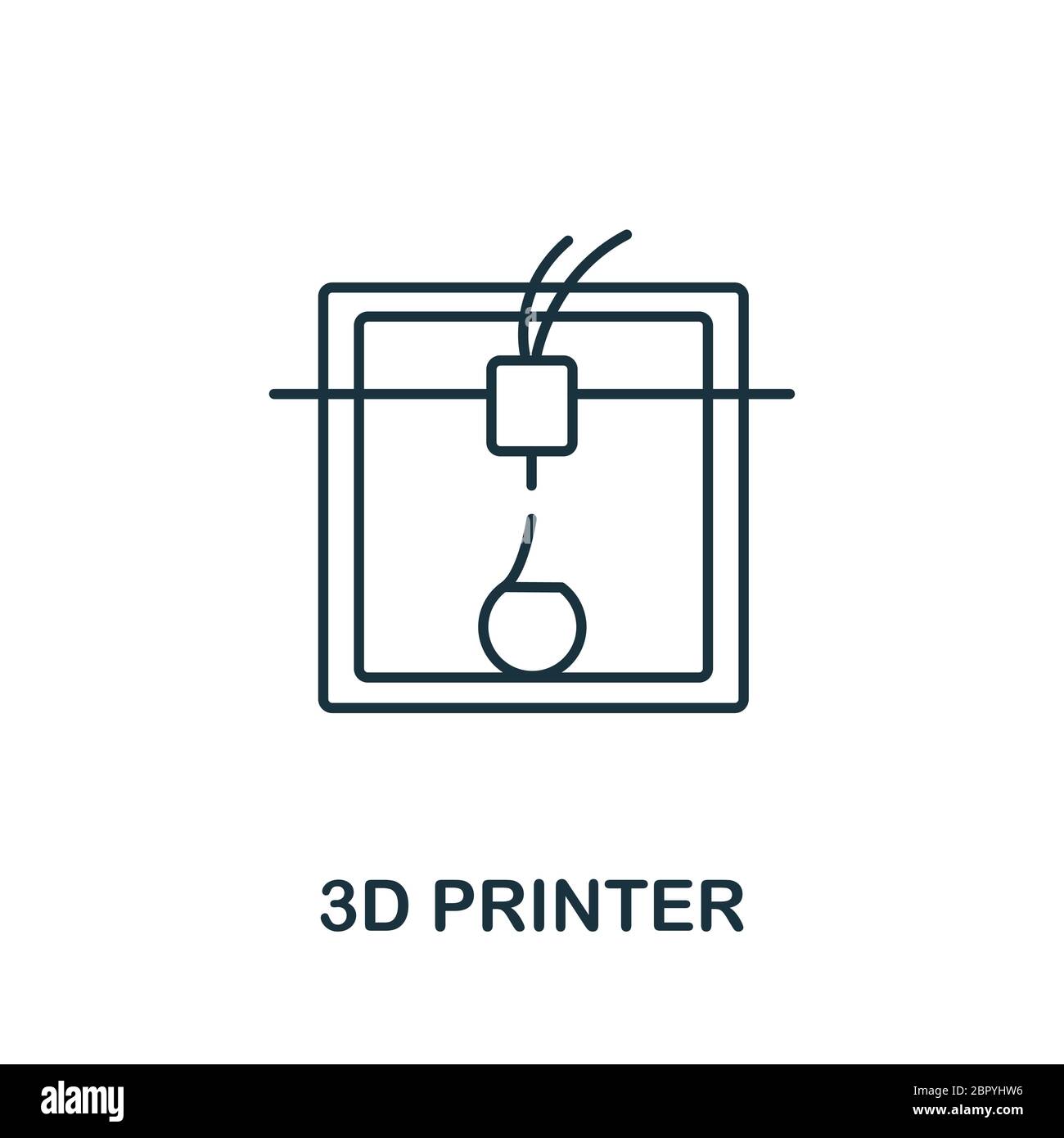 3D Printer icon from 3d printing collection. Simple line 3D Printer ...