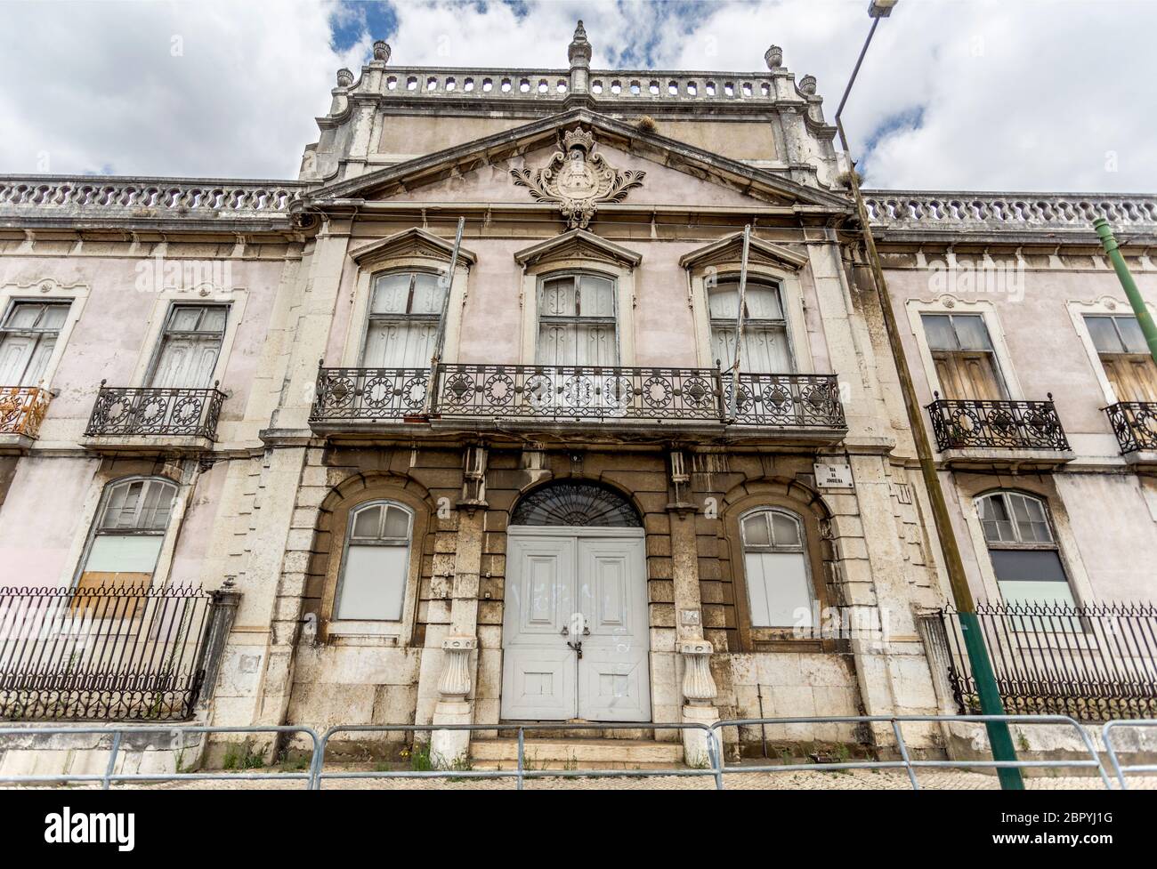 Monumental facade of the derelict Palace of Condes da Ribeira Grande ...